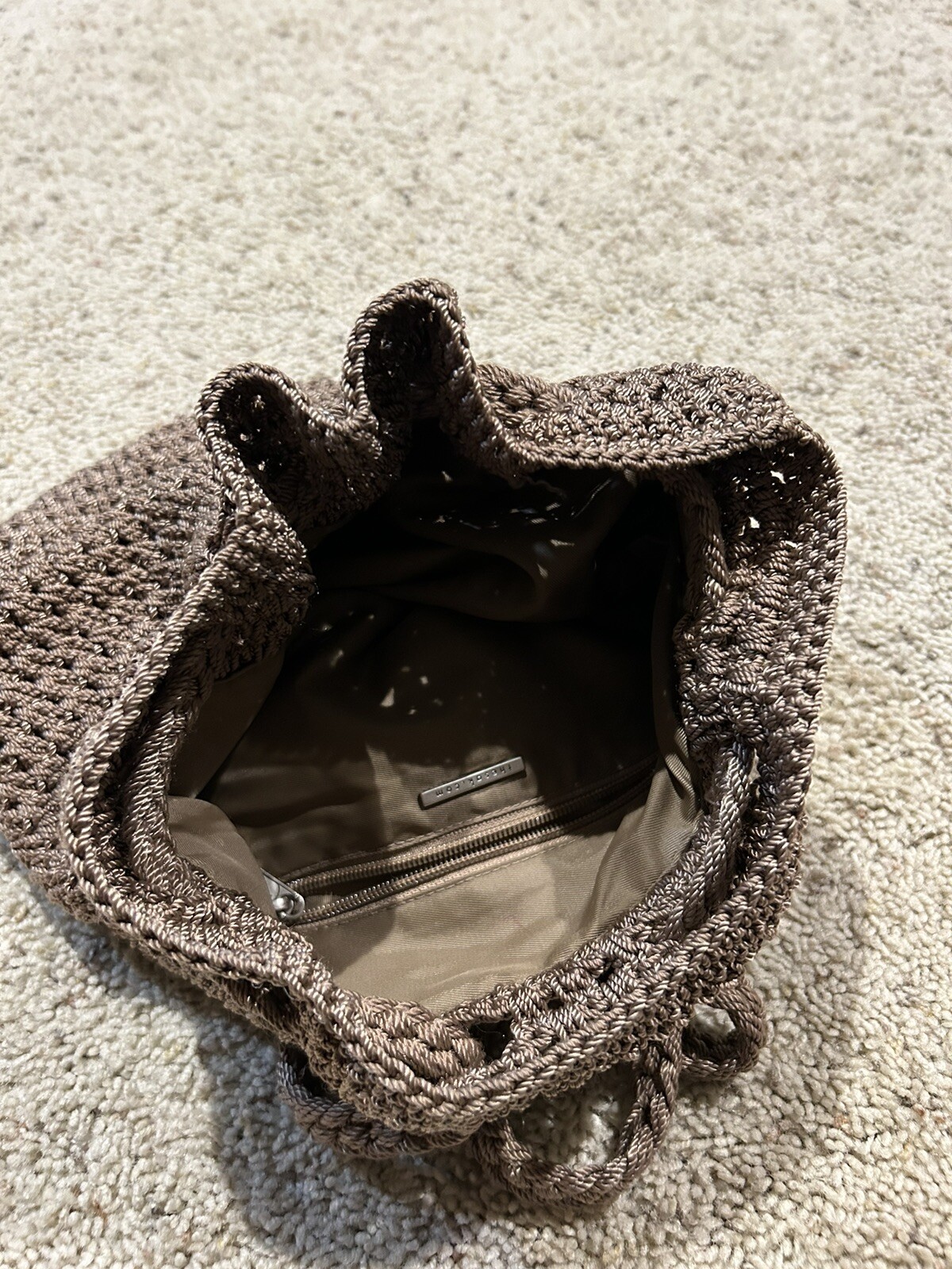 THE SAK Crochet Drawstring Bucket Backpack Slingback … - Gem