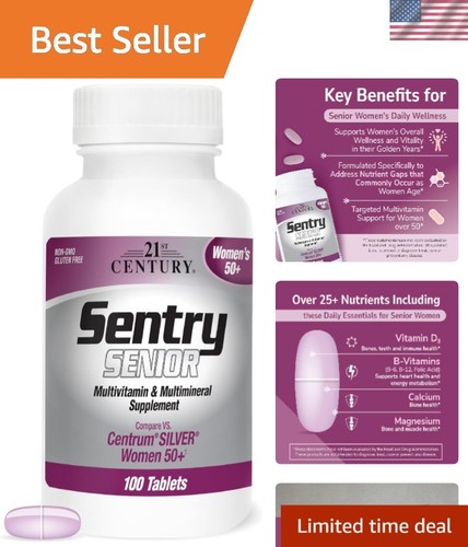 Sentry Senior Women 50+ Multivitamin Tablets - 100 Count for Healthy ...