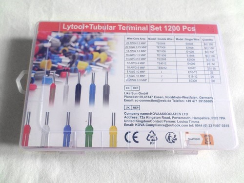 0.3-16mm² Twin Ferrules, 1200Pcs Dual Bootlace Ferrule Kit Wire ...