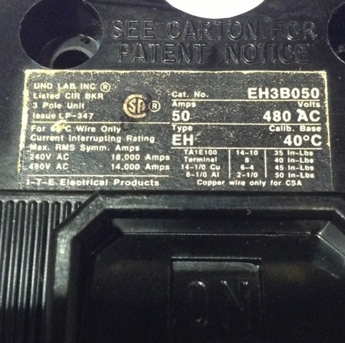 EH3-B050 SIEMENS 3 POLE 50 AMP 480V (2 YEAR WARRANTY) | eBay