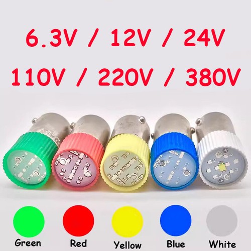 0.5W 6.3V 12V 24/110/220/380V B9 LED Bayonet Instrument Warning Light ...