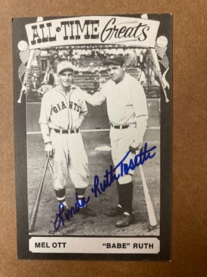 Linda "Ruth" Tosetti Signed 1973 Babe Ruth All-Time Greats Postcard ...