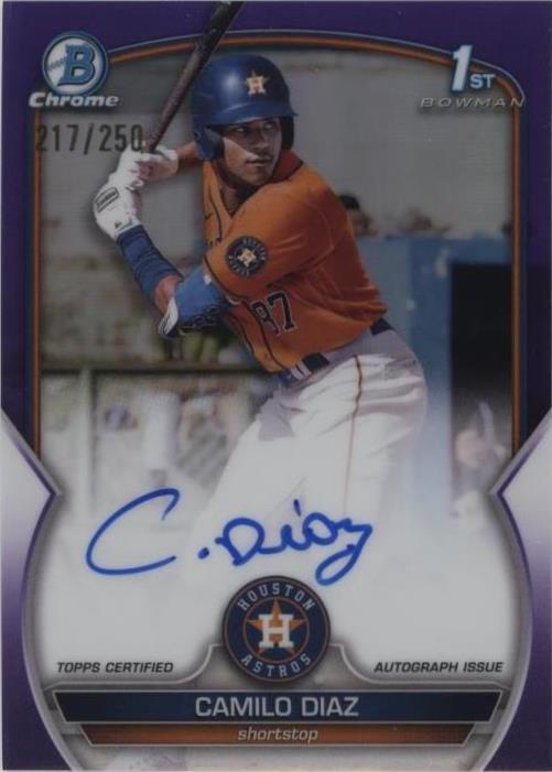 2023 Bowman Chrome - Prospect Autographs Camilo Diaz #CPA-CD Purple ...