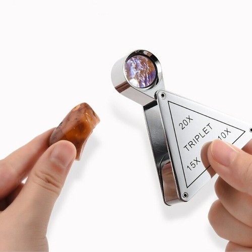 Jewelers Loupe 10X 15X 20X Triangle Triplet Magnifier Handheld Eye ...