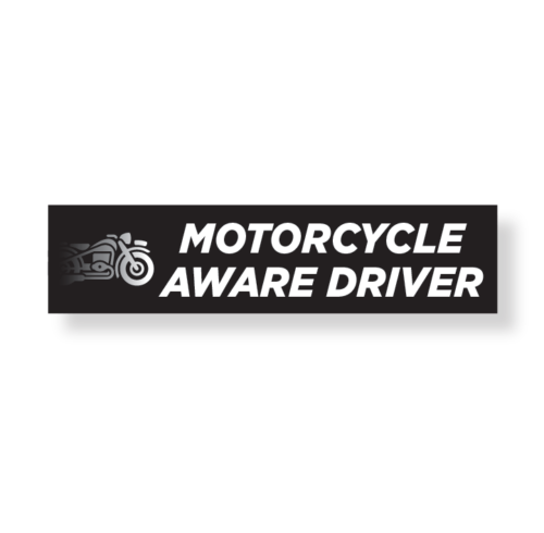 Motorcycle Aware Driver Sticker Gloss Vinyl Car Decal - BLACK | eBay