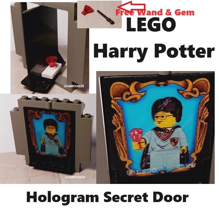 LEGO Secret Door Castle Wall Spinning Passage FREE WAND 2 GEMS Potter ...