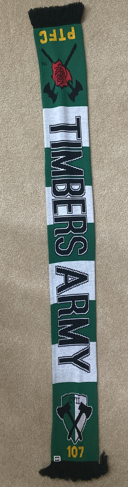 Portland Timbers MLS Army NO PITY Soccer Scarf Shield - PTFC 107 Rose ...