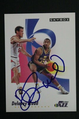 Delaney Rudd Utah Jazz Wake Forest Signed 1991 Skybox #284 Autographed ...