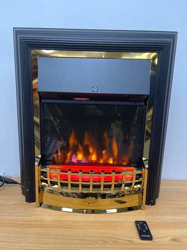 Dimplex CHT20X-BR Cheriton Deluxe Brass 2kW Freestanding Optiflame ...