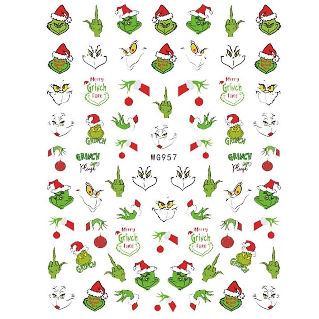 Grinch Nail Art Stickers | eBay