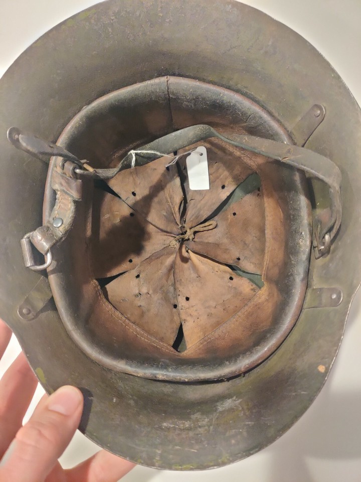 WWII GERMAN TYPE M36 BULGARIAN STEEL HELMET W/ STRAP/ LINER VINTAGE WW2 ...