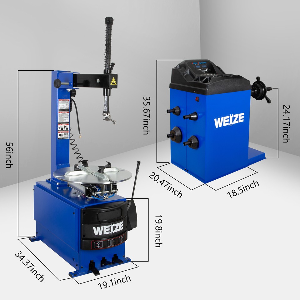 Weize 2.0HP Tire Changer Wheel Changing Machine Wheel Balancer Rim ...