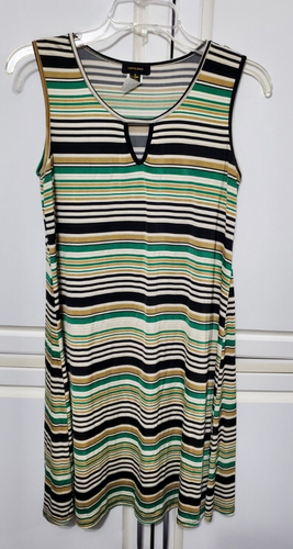 ESPRESSO Tank Shift Women Size Small S Keyhole Neckline Green Blue Tan ...