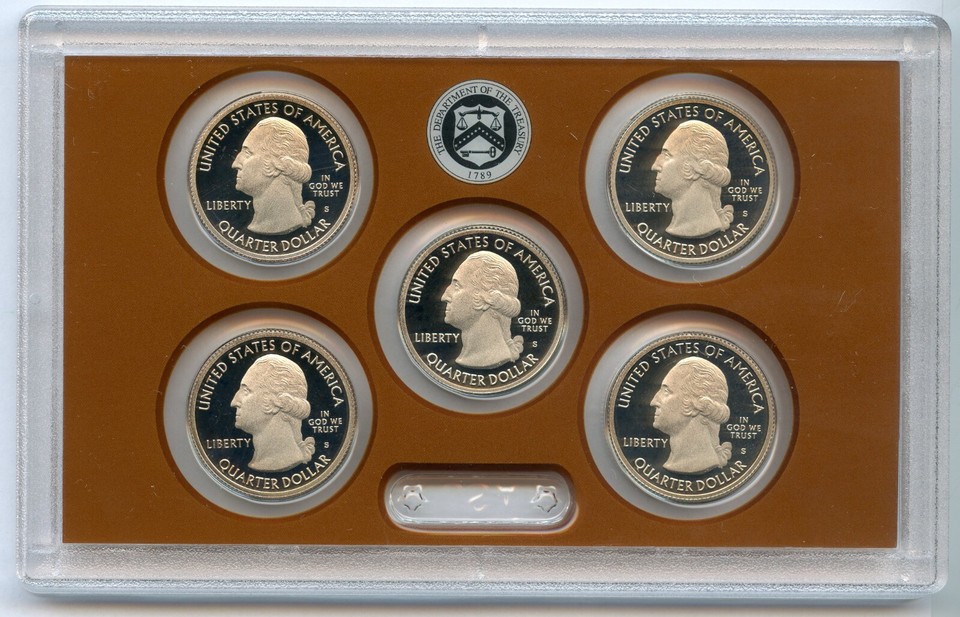2013 United States America the Beautiful Quarters Proof Set 5 Coins U.S ...