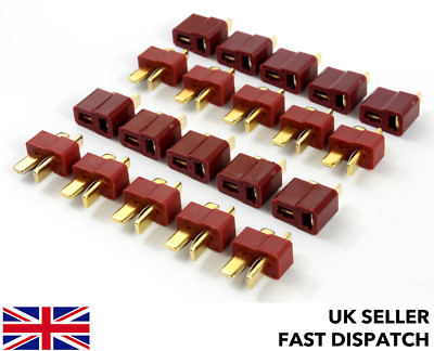 10 x Pairs Deans T Plugs Male & Female Connectors/Plugs 10x 5x 12v 24v ...