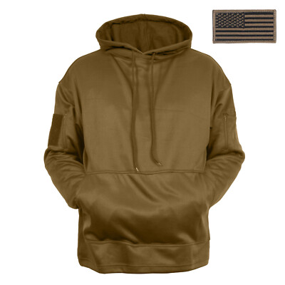 Mens Coyote Brown Concealed Carry Tactical Hooded Hoodie Sweatshirt ...