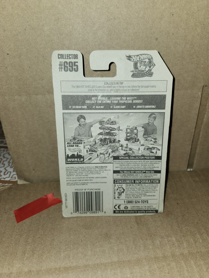 Hot Wheels Tropicool Series Classic Caddy #695 Red Black 3sp Wheels 3 ...