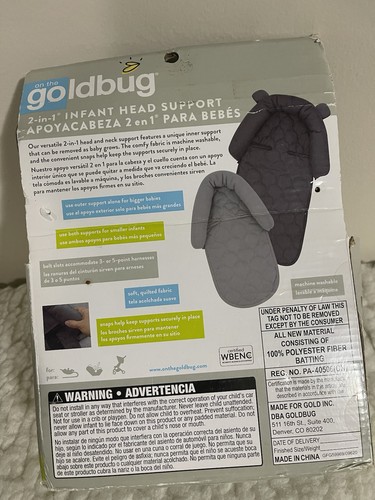 On The Goldbug 2-in-1 Infant Head Support Help Keep Baby Cozy!! | eBay