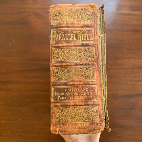 1886 The Holy Bible. Parallel-Column Edition. Large Oversized Leather ...