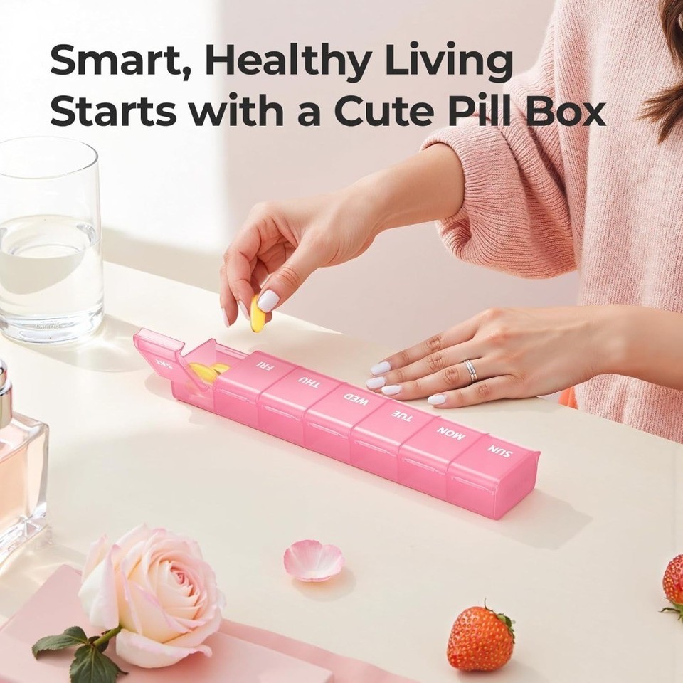 Weekly Pill Organizer 7 Day Pill Box with Easy Open Lids Arthritis ...
