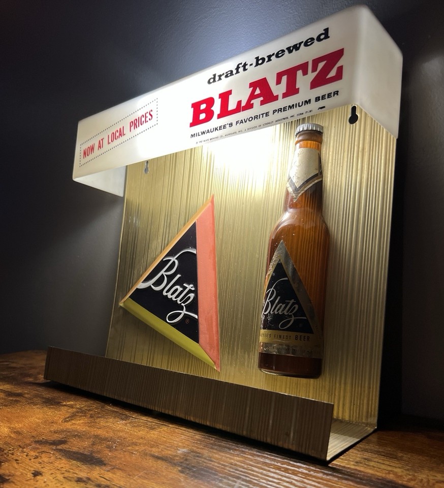 RARE Vintage 1957 BLATZ Beer 3D Advertising Bar light Sign! Milwaukee ...