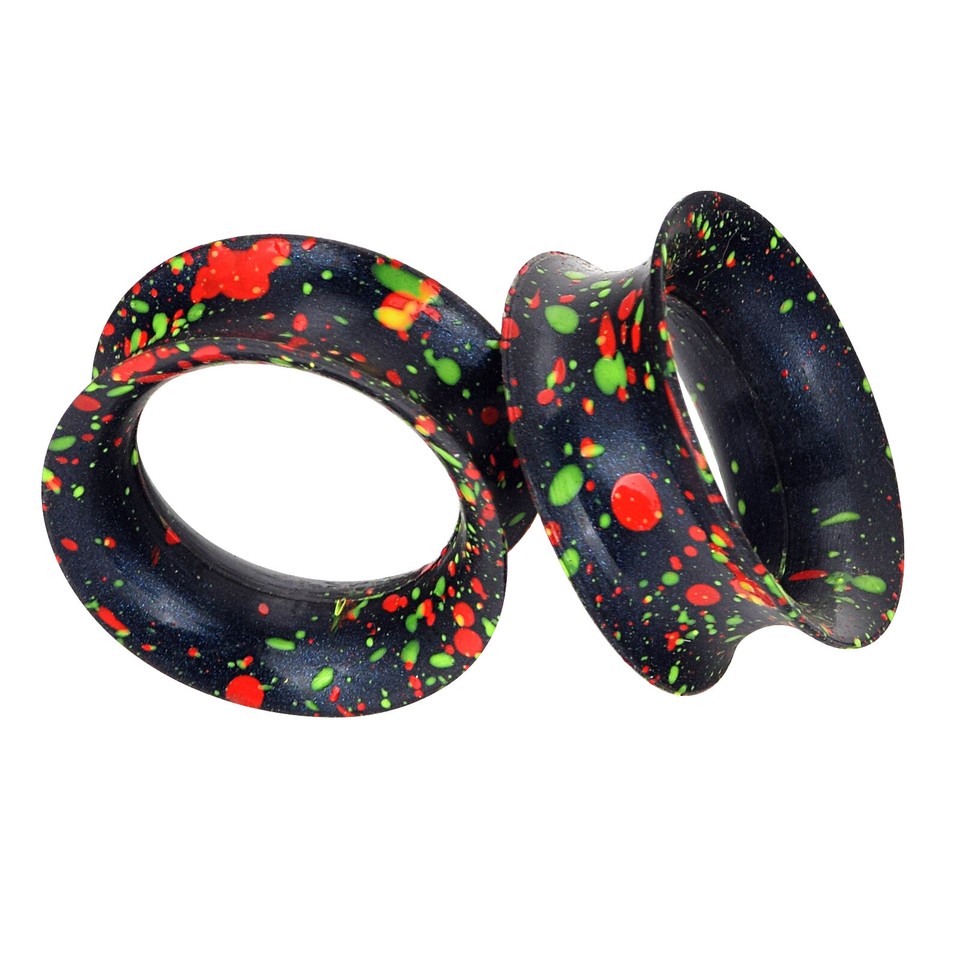 1 Pair Silicone Soft Ear Tunnels Double Flared Ear Plugs Gauges Earskin ...