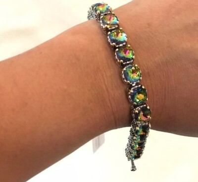 Park Lane PRISM BABY SIGNATURE Iridescent Rainbow CZ Tennis Bracelet ...