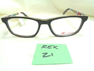 New Balance Iron Kids Eyeglasses Frame NBK 117-1 Black Rainbow Rim (REX ...