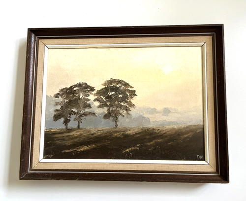 Olive Walker ' Golden Valley' Oil on Board signed 'OW' 43cm x 33cm ...