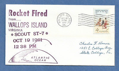 SCOUT ST-7 ROCKET FIRED OCT 19,1961 WALLOPS ISLAND SWANSON SPACE COVER ...
