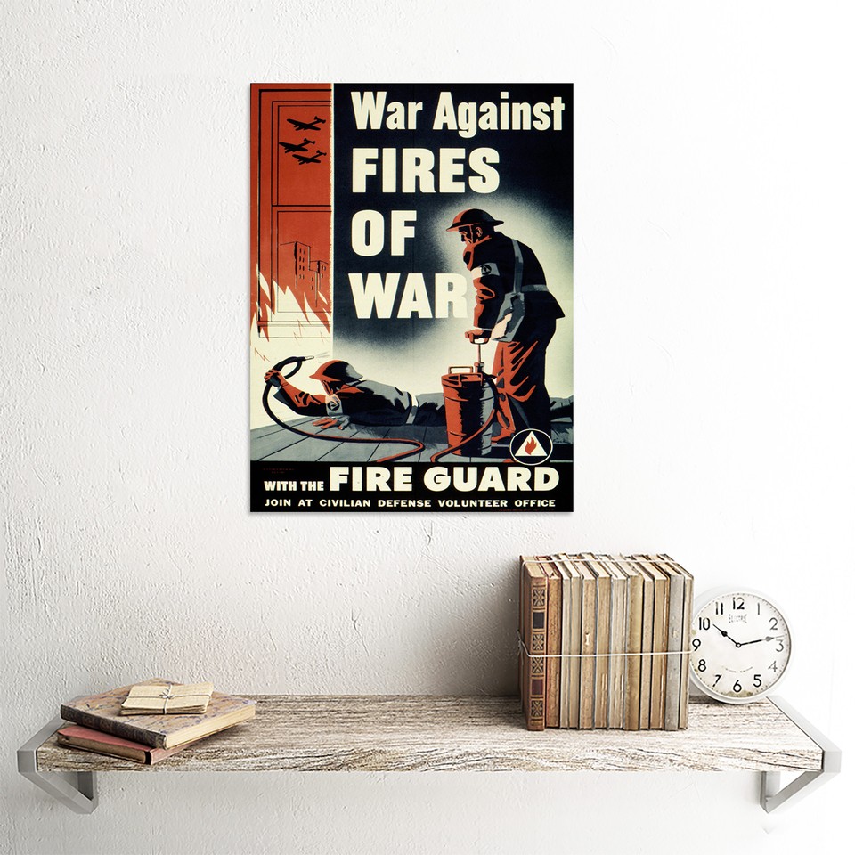 PROPAGANDA WAR WWII USA FIRE GUARD CIVILIAN DEFENSE ART PRINT POSTER ...