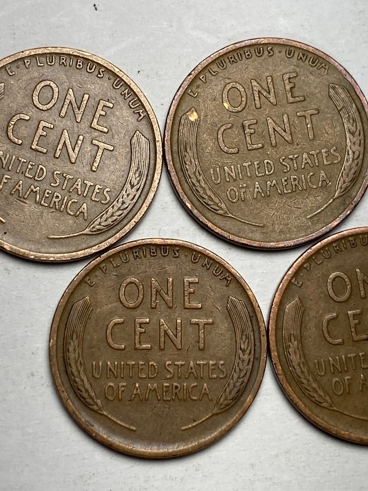 1920-29-P LINCOLN WHEAT CENT PENNY LOT, 9 COINS, ALL FINE-VERY FINE ...