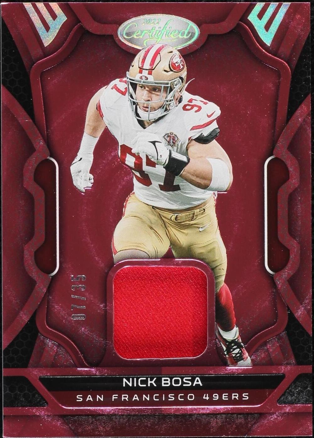 2022 Panini Certified - Materials Nick Bosa #MM-NB Mirror Pink Etch /35 ...