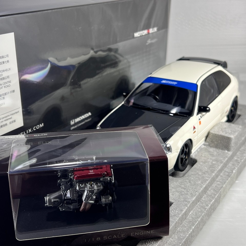1/18 MOTORHELIX Honda Civic Type R EK9 Spoon Champion White SW388 ...
