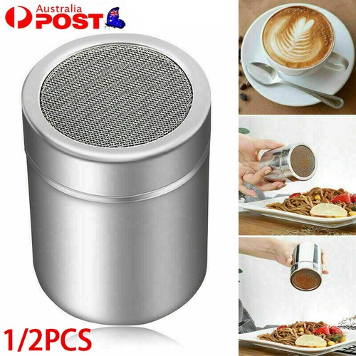 AU Stainless Steel Icing Sugar Cocoa Coffee Shaker Flour Duster ...