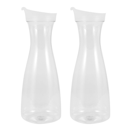 2X(2Pcs Plastic Water Carafes with White Flip Tab Lids- Food Grade ...