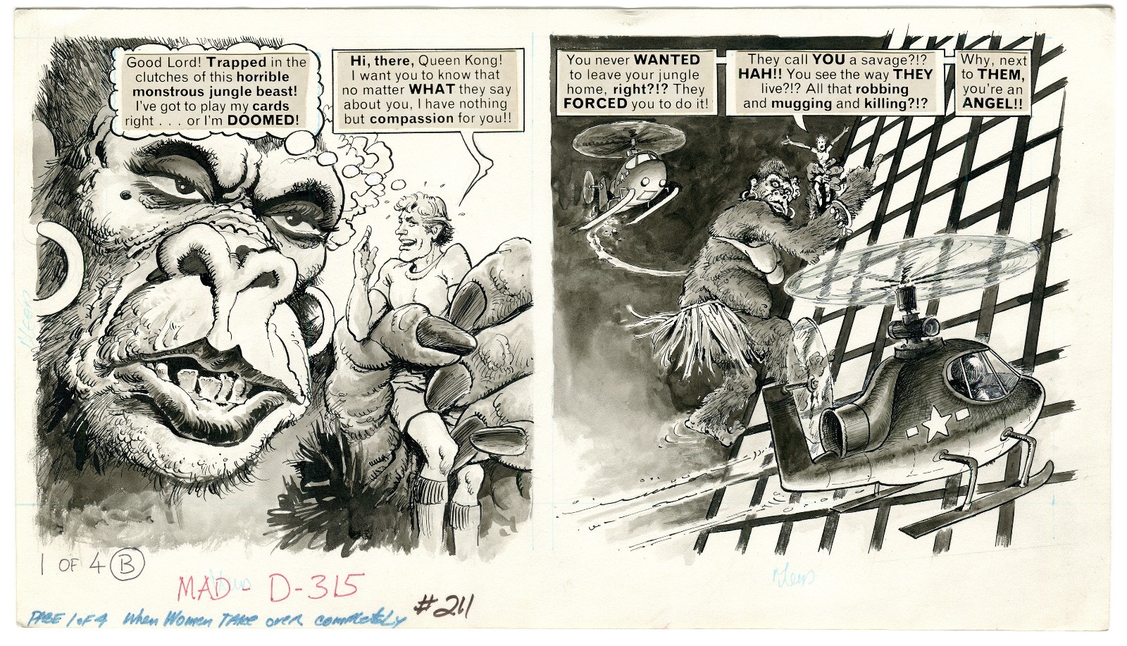Harry North Original Art, Mad #211 (EC 12/1979) "When Women Take Over ...