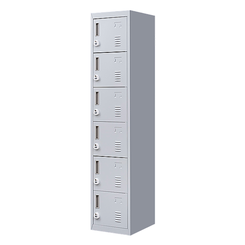 Salvatore Angelotti 6-Door Grey Metal Locker Cabinet – Vertical Storage ...