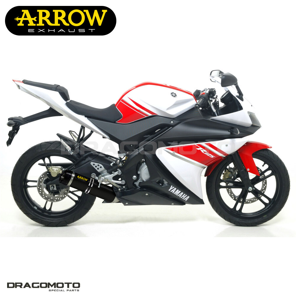Full exhaust YAMAHA YZF R125 2010 2011 ARROW ALU Black CC THUNDER | eBay