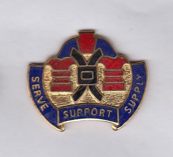 US Army 312th Support Group Quartermaster QM Supply crest DUI badge G ...