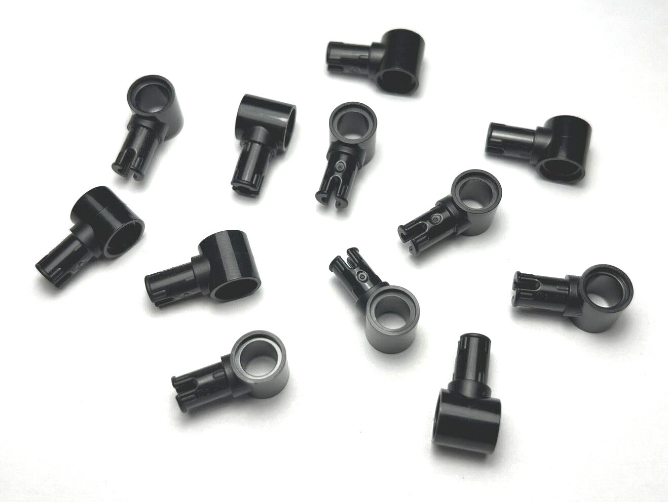LEGO x12 Technic Pin 15100 w/ Friction Ridges & Pin Hole Black NEW FREE ...