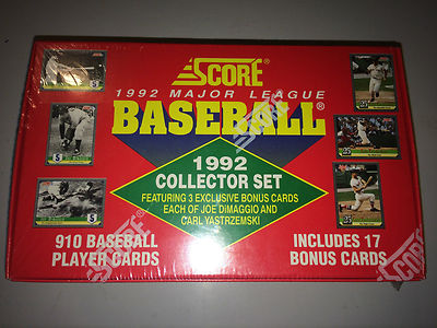 SCORE 1992 MAJOR LEAGUE BASEBALL COLLECTOR SET, NEW SEALED, 910 CARDS ...