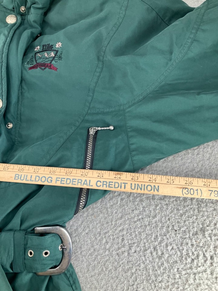 Vintage Nils Ski Suit Womens 16 Green One Piece Snowsuit Jumpsuit ...