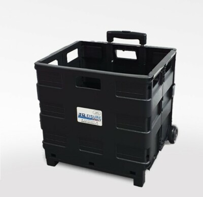 LEISURE DIRECT FOLDING HEAVY DUTY SHOPPING BOOT CART CRATE TROLLEY ...