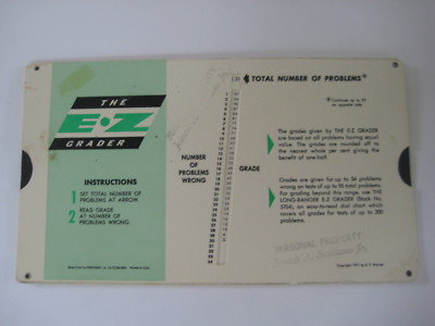 vtg 1971 EZ GRADER calculator teacher school supply scoring aid slide ...