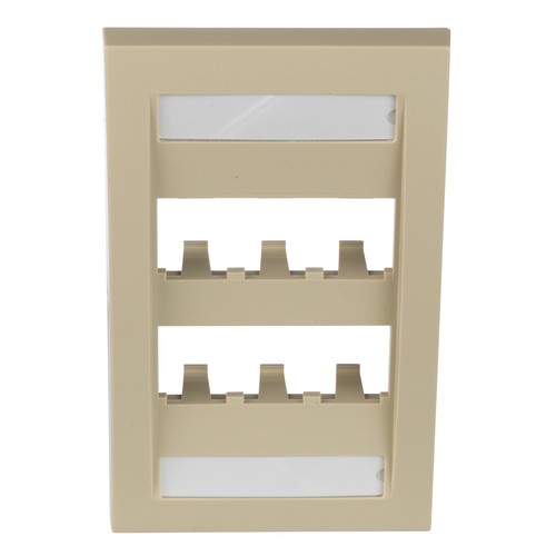 Panduit CFPE6EIY Mini-Com Executive Series 6 Port Faceplate Electric ...