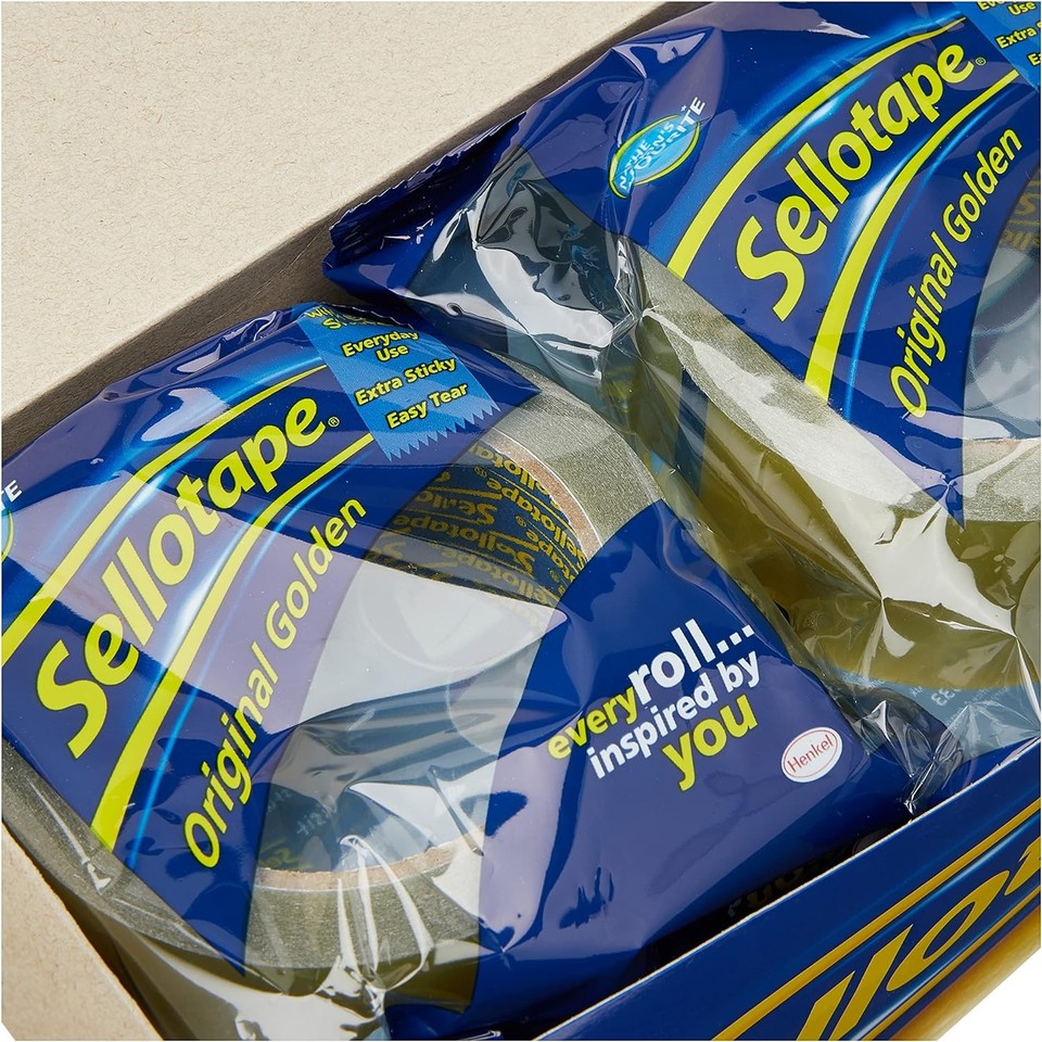 Sellotape Original Golden Tape Roll Non-static Easy-tear Large 48mmx66m ...