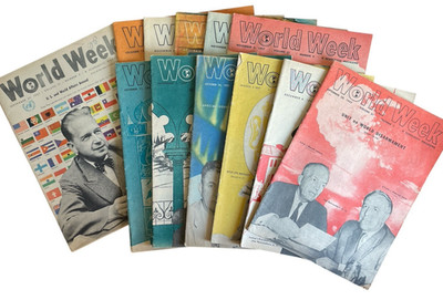 Lot of 11 World Week Scholastic Magazine Year 1957 France Spain Egypt ...