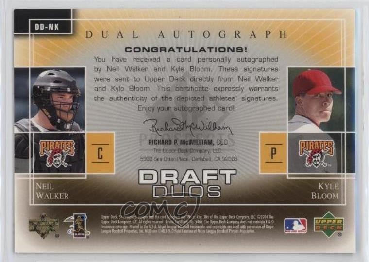 2004 SP Prospects Draft Duos /175 Kyle Bloom Neil Walker #DD-NK Rookie ...