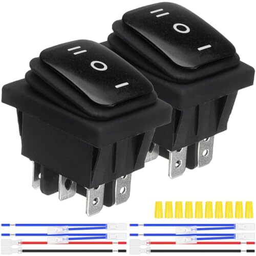 2Pcs Black Polarity Reverse Switch Waterproof Control 20A 12V DC 16A ...